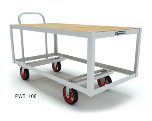 Work Height Platform Cart with Wood Deck: Material Handling Equipment